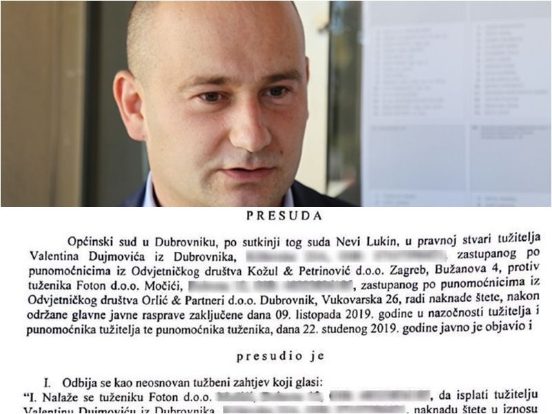 PRVOSTUPANJSKA PRESUDA: Dujmović je tražio 100 tisuća kuna, sud odbio ...
